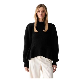 Rotate Rundhals-Strickpullover - - Knitwear - Damen - Schwarzk - S