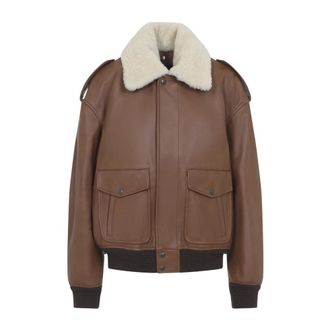 Saint Laurent Aviator Jacke - - Jackets - Damen - Braun - M