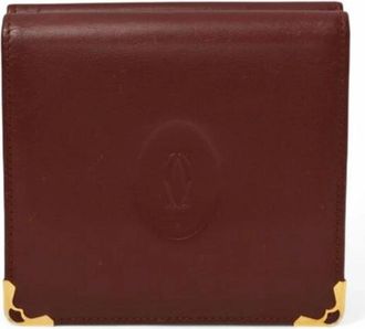 Cartier unisex, Pre-owned, Rouge, Taille: ONE Size Portefeuille en cuir Pre-owned
