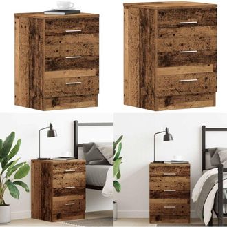 vidaXL Nachttisch Altholz-Optik 38x35x55 cm Holzwerkstoff - Vidaxl