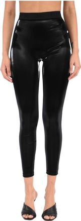 Elisabetta Franchi Femme, Pantalons, Noir, Taille: 42 FR Vinyl Leggings