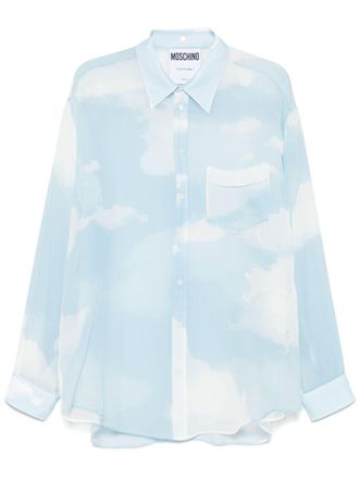 Moschino chemise à imprimé graphique - Bleu