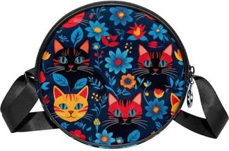 Generic Sac &agrave; bandouli&egrave;re circulaire pour femme, joli lapin avec petit sac &agrave; bandouli&egrave;re floral, sac &agrave; dos avec fermeture &eacute;clair, bretelles r&eacute;glables, sac &agrave; m