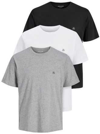 Jack & Jones Print-Shirt 3er Pack JXJ TEE (3-tlg) (3 St&uuml;ck) etwas l&auml;nger geschnitten, nicht zu kurz