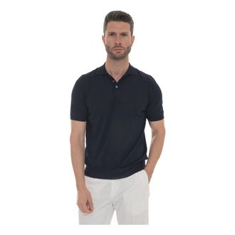 Hindustrie Cottoncrepe Jersey Polo Shirt - - Tops - Herren - Blau - M