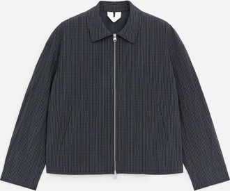 Arket Rei&szlig;verschlussjacke Aus Baumwollmischung -Blau