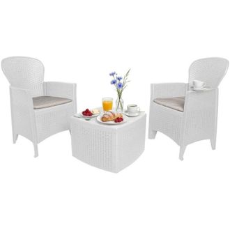 Dmora Au&szlig;en-Lounge-Set Anny, 2-Sitzer Outdoor-Sofa, Wei&szlig;