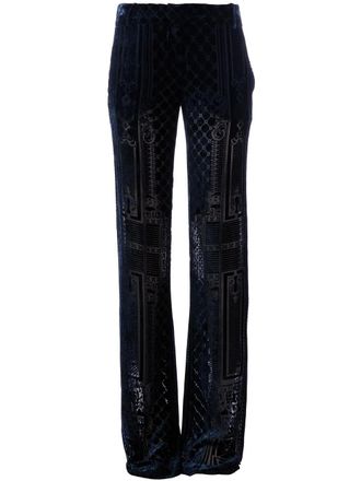 Balmain brocade wide leg trouser - Blau