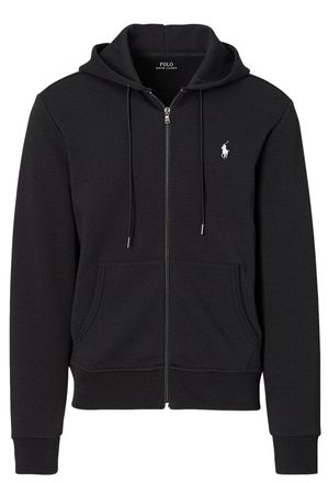 Ralph Lauren Herren Doppelstrick-Kapuzenpullover mit durchgehendem Rei&szlig;verschluss, (Herbst/Winter 2022) Luxuri&ouml;ses Schwarz, Large