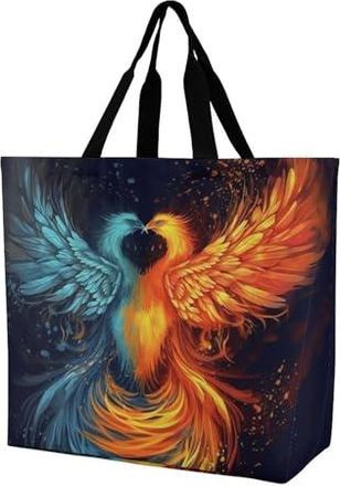 Generic Ph&eacute;nix De Feu Et DEau Sac Cabas Pliable Tote Bag D&eacute;contract&eacute; Sac A Main Femmes Pour Universit&eacute; Voyage Travail