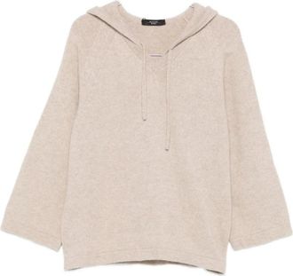Max Mara Femme, Sweatshirts et sweats à capuche, Beige, Taille: 38 FR Ghianda Wool Knit SweaT-shirt