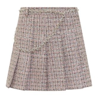Self Portrait Rosa Tweed Minirock mit Juwelkettendekoration - - Skirts - Damen - Rosa - M