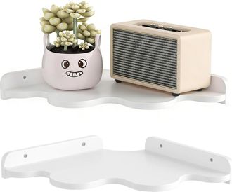 Generico Schwebendes Eckregal, 2 St&uuml;ck, Cloud-Wandregal, moderner und langlebiger Organizer, platzsparend, mit Badezimmer, Schlafzimmer, Wohnzimmer