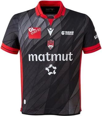 Macron Maillot Rugby Lyon Lou Rugby Domicile, Noir (FR/ES, Alpha/Lettres, M, Taille Normale, Taille Normale, Noir)