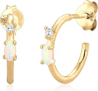 Elli Ohrringe Damen Creole Marquise Opal Zirkonia in 925 Sterling Silber