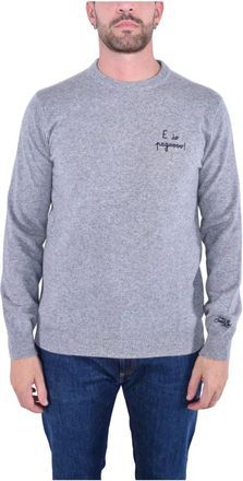 MC2 Saint Barth Homme, Pulls, Gris, Taille: XL Elegant Crew Neck Sweater