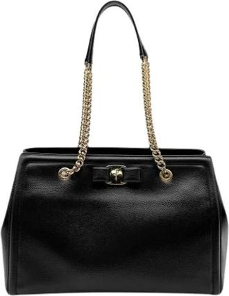 Ferragamo Sac port&eacute; &eacute;paule Pre-owned - Femme - Pre-owned - Noir - Taille: ONE Size