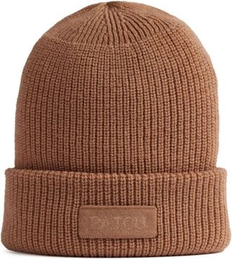 Patou Caps & M&uuml;tzen - Ribbed Brown Merino Wool Knitted Hat - Gr. ONE SIZE - in Braun - f&uuml;r Damen