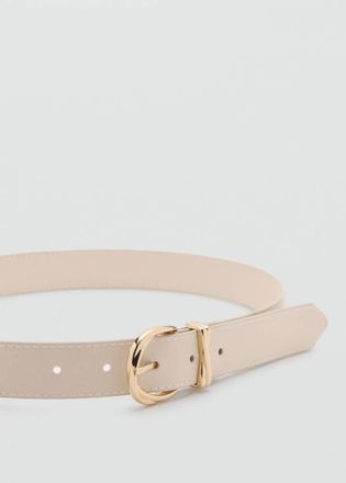 Mango Ceinture boucle ovale &eacute;cru - Femme - XL - MANGO