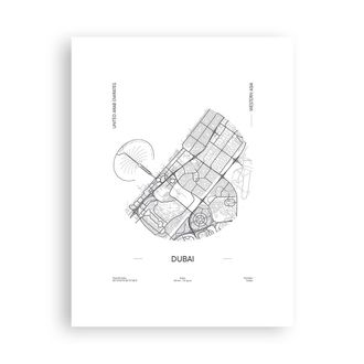 Arttor Poster ohne Rahmen Karte Dubai Vereinigte Arabische Emirate Deko 30x40cm Wandposter Art Prints Wandbilder Dekoration Wohnzimmer Schlafzimmer K&uuml;che Wan