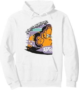 Garfield Big Face Pose Hate Monday Freche Cartoon Retro 70er Jahre Pullover Hoodie