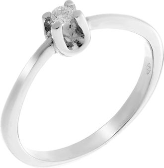 Orphelia Damen-Ring 750 Weißgold rhodiniert Diamant (0.06 ct) weiß Rundschliff Gr. 58 (18.5) - RD-3435/1/58