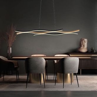 Globo Lighting Suspension lampe suspendue plafonnier led aspect bois r&eacute;glable en hauteur l 108 cm