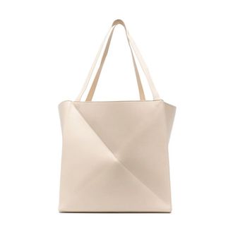 Nanushka Origami Tote Bag Creme Logo - - Bags - Damen - Beige - ONE SIZE