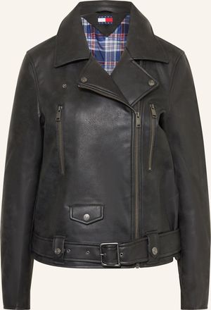 Tommy Jeans Bikerjacke In Lederoptik schwarz
