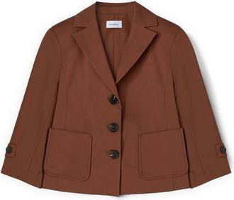 Motivi Femme, Vestes, Brun, Taille: 46 FR Veste trois-quarts en m&eacute;lange de coton