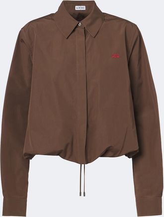 Loewe Cropped-Hemd Double L aus Baumwollpopeline