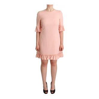 Dolce & Gabbana Femme, Robes, Rose, Taille: 40 FR Robe Sheath Rose &agrave; Manches Volant&eacute;es