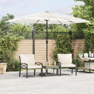 vidaXL Vidaxl - Parasol de jardin avec m&acirc;t en acier blanc 300x200x250 cm