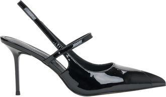 Estro & Luminara Femme, Chaussures, Noir, Taille: 38 EU Escarpins Slingback en Cuir Verni &agrave; Bout Pointu