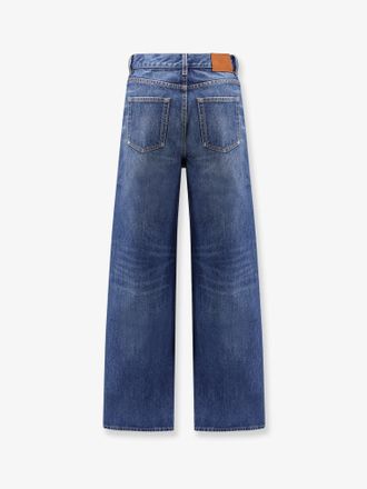 Chlo&eacute; Womens Jeans With Leather Logo Tag Blue Cotton
