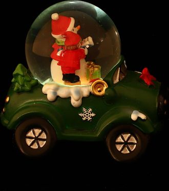 Lurrose Leuchtende Kristallkugel Auto Weihnachtsdekoration Tischdeko Farbige LED Kugel Kompakte Heim und Schreibtischdeko