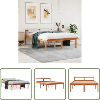 vidaXL Massivholz-Bett - Seniorenbett Wachsbraun 140x200 cm Massivholz Kiefer