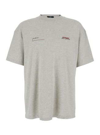 Represent Logo-Print Cotton T-Shirt - Gray