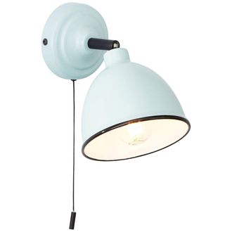 Brilliant Lampe Telio Wandleuchte Zugschalter hellblau | 1x D45, E14, 2, geeignet f&uuml;r Tropfenlampen (nicht enthalten) | Mit Zugschalter