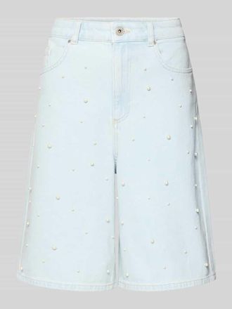 Jake*s Casual Bermudas in Denim-Optik mit Perlen