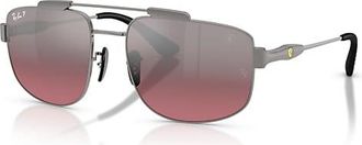 Ray-Ban Rb3789m Scuderia Ferrari Collection Sonnenbrillen Gunmetal Fassung Violett Glas Polarisiert 58-18