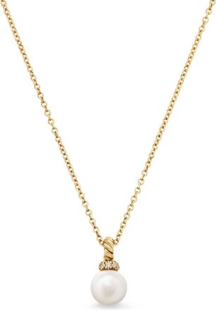 David Yurman collier Petite Solari en or 18ct &agrave; perles et diamants (11,5 mm)