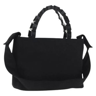 Ferragamo Sac &agrave; main en toile Pre-owned - Femme - Pre-owned - Noir - Taille: ONE Size