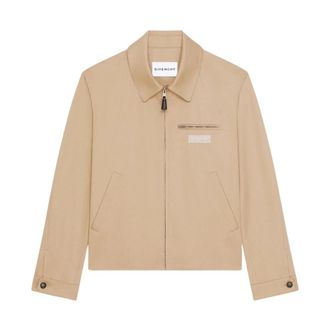 Givenchy Logo Patch Zip Jacket - - Jackets - Herren - Beige - M