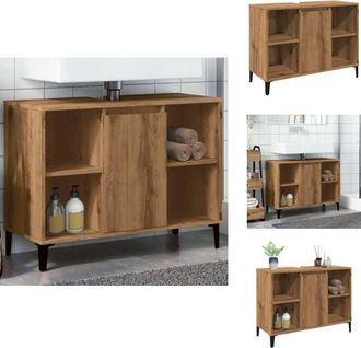 vidaXL Vidaxl - Armoire dévier chêne artisanal 80x33x60 cm bois dingénierie - Meuble De Lavabo - Meubles De Lavabo - Meuble Sous Lavabo - Meuble De Lavabo