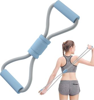 Generico Widerstandsbänder für Frauen - Übungsbänder in 8-Form mit Dehnungsgriffen - rutschfestes Trainingsgerät für Arm, Brust, Schulter, Rücken, Heimtraining