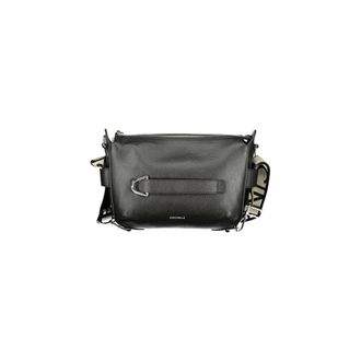 Coccinelle Sac bandouli&egrave;re en cuir avec sangle signature - Femme - Sacs - Noir - Taille: ONE Size