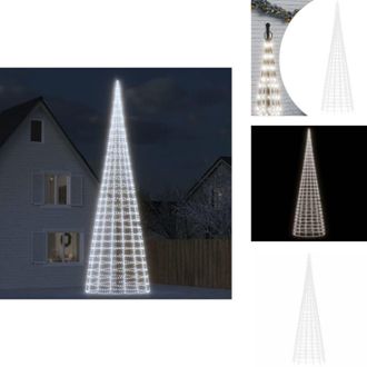 vidaXL LED-Weihnachtsbaum f&uuml;r Fahnenmast 3000 LEDs Kaltwei&szlig; 800 cm - led Weihnachtsbaum - Weihnachtsdeko - Fahnenmast Beleuchtung - Au&szlig;endeko - Winterdeko