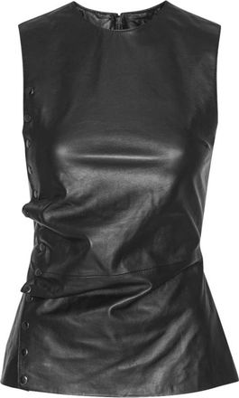 Rotate Rotate Birger Christensen, Femme, Tops, Noir, Taille: 42 FR Buttoned Leather Top