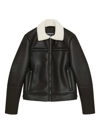 Patrizia Pepe veste &agrave; col en peau lain&eacute;e - Noir
